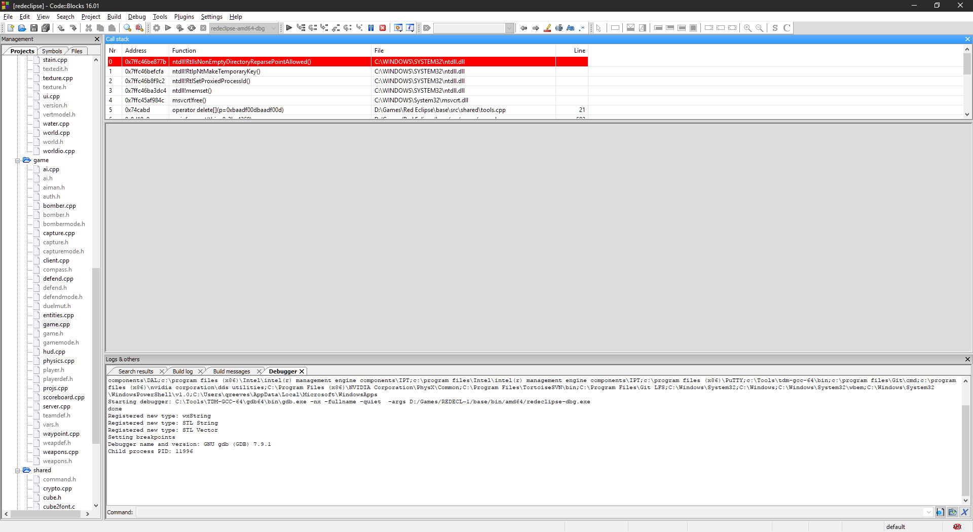 Red Eclipse: Documentation - Debug